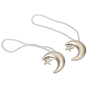 2PCS Strong Magnetic Curtain Tiebacks Modern Simple Style Drape Tie Backs Convenient Decorative Weave Rope Curtain Holdbacks Curtain Tiebacks Magnetic Curtain Buckle Drapery Holdbacks(Gold)