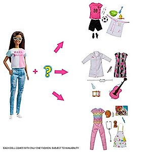 ​Barbie Doll with 2 Career Looks that Feature 8 Clothing and Accessory Surprises to Discover with Unboxing, Gift for 3 to 7 Year Olds