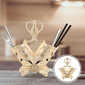 Cabilock Metal Utensil Silverware Organizer Spoon and Fork Holder European Style Utensils Holder Counter Storage Holder for Coffee Bar Dining Room Kitchen