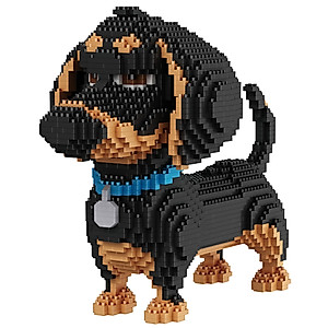 BLOCK CENTER Dachshund Dog 2024 Edition 3D Puzzle 2100 Pieces Building Blocks Set - Mini Block Gift Kit for Kids and Adults (Dachshund)
