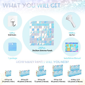 Rainbow Shimmer Wall Backdrop Glitter Backdrop 6ftx4ft Sequin Wall Backdrop for Birthday Decorations Anniversary Wedding Bachelorette Party Supplies