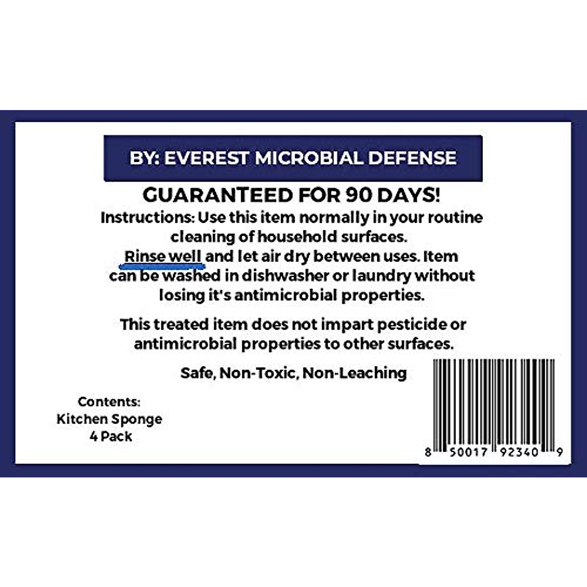 NoStench Kitchen Sponge | Odor Resistant, Non-Scratch Microfiber Mesh & Terry Cloth Sponge, Long Lasting Odor Protection | Durable, 4 Pack