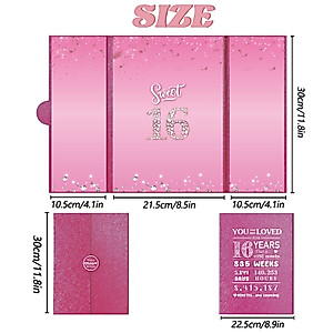 Crenics Sweet 16 Birthday Decorations, Creative Hot Pink 16th Birthday Guest Book Alternative, Large 16th Birthday Signature Book 12" x 18", Great 16 Years Old Birthday Gifts for Girls