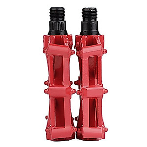 boruizhen Aluminium CNC Bike Platform Pedals Lightweight Road Cycling Bicycle Pedals for MTB BMX (Red)