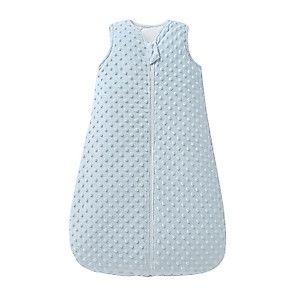 ZIGJOY Baby Sleeping Bag Three-Layer Thicken Swaddle Blanket for Newborn 0-9 Months 2-Way Zipper Fleece Blanket Baby Sleeping Bag Widen Hem Baby Winter Sleeping Sack(Light Blue)