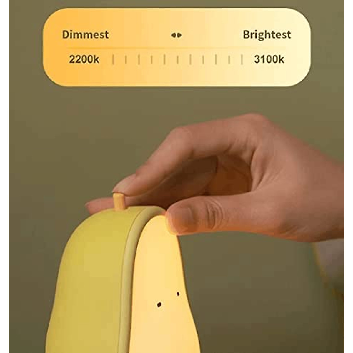 BFYCHYC Night Lights for Kids USB Rechargeable Lamps, BPA-Free ABS+Silicone Bedside Lamp for Breastfeeding,Color Changing, Yellow Pear