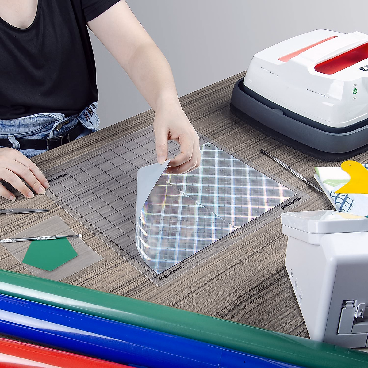 WORKLION Cutting Mat for Silhouette Cameo: (12x12 inch,3 Mats) Standard Grip Adhesive Sticky Durable Non-Slip Clear Craft Cut Mats - Replacement Accessories for Silhouette Cameo 4/3/2/1