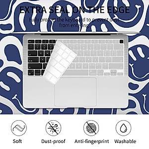 Watbro compatible MacBook Air 13 inch laptop case 2018 2019 2020 Release A2337 M1/A2179/A1932, Retro 70's Smiley pattern case, suitable for MacBook Air 2020 with Touch ID