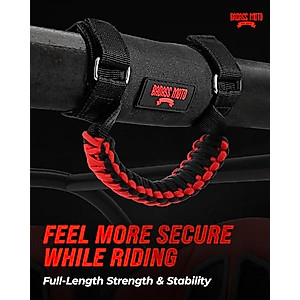 UTV Grab Handles Roll Bar Grab Handles. RZR Passenger Grab Handle 2 Pack Roll Cage Handle Fits Polaris Ranger, Mule, Teryx, CFMoto, Yamaha, Honda Pioneer, Can Am SxS UTV Accessories Red Paracord