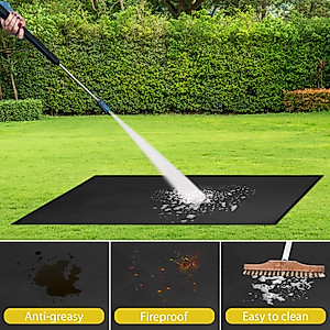 MIFADFAO Grill Fire Pit Mat, Large Under Grill Mats 40X50 Inch Deck and Patio Protective Grill Mat Fireproof Oil-Proof Mats for Fire Pit Grill Mats for Charcoal, Gas Grills, Smokers, BBQ