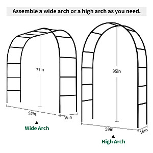 Wedding Arches for Ceremony Wedding Arch 6.6ft Circle Backdrop Stand Round Backdrop Stand Balloon Arch Stand Circle Balloon Arch Frame Round Balloon Arch Frame for Party Decoration (Garden Arch)