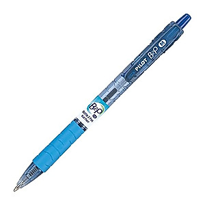 Pilot® B2P "Bottle To Pen" Retractable Ballpoint Pens, Medium Point, 1.0 mm, 86% Recycled, Translucent Blue Barrels, Blue Ink, Pack Of 12