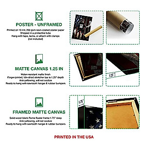 OhaPrints Personalized Lacrosse Poster & Framed Canvas, Lacrosse Player Us Flag Home Office Decor, Custom Name & Number Living Room Bedroom Aesthetic Wall Art Gift For Son, Boy, Men