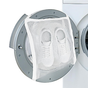 Sneaker Dryer Bag,Shoe Wash & Dry Net Bag for Dryer 15.7 * 15 Inch Shoe Washing Machine Bag Adjustable Magic Tape Shoe Dryer Bag Reusable Honeycomb Laundry Bags with Zipper for Shoes,Clothing