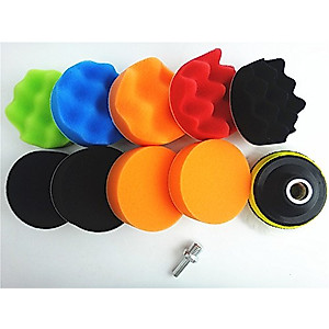 SHINA 12Pcs 6” 150mm Sponge Polishing Waxing Buffing Pads Kit Compound Polish Car