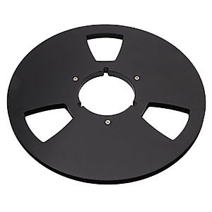 Opening Machine Parts, 1/4 10 Inch Empty Tape Reel Opening Machine Parts, 1/4 10 Inch Empty Tape Reel Aluminum Alloy Reel Tape Recorder Accessory Empty Disc Opening Machine Parts for Nab(Black)