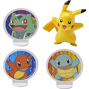 DecoSet® Pokemon Light Up Pikachu Cake Topper, 4 - Piece Decoration Set, Birthday Decorations For All Size and Shape Cakes