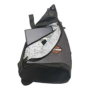 Harley-Davidson Bar & Shield Deluxe USB Travel Sling Backpack - Heather Gray