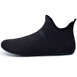 BARERUN Barefoot Quick-Dry Water Sports Shoes Aqua Socks for Swim Beach Pool Surf Yoga for Women Men (XL(W:10.5-11,M:8-9), Mid Black) …