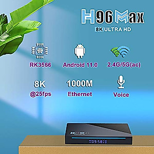 Doole H96 MAX RK3566 Smart TV Box Android 11.0 8K Media Player with BT Voice Control Set top Box (8G 128G)