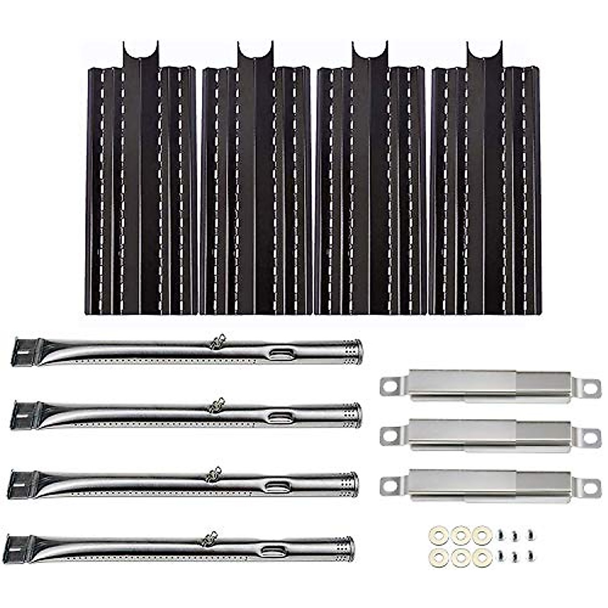 Htanch PN4481(4-Pack) 14841(4-Pack) 14.75 inches Heat Plates and Grill Burner Crossover Tube Replacement for Kenmore 415.23666310, 415.23667310, 640-05057299-9,640-05057300-5 Charbroil 463322613