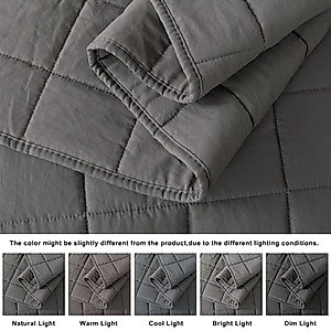 B2EVER Gery Quilt California Cal King Size Bedding Sets with Pillow Shams, Oversized Lightweight Soft Bedspread Coverlet, Quilted Blanket Thin Comforter Bed Cover, 3 Pieces, 118x106 inches