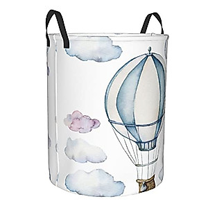Gbuzozie Hot Air Balloon Round Laundry Hamper Storage Basket Toys Clothes Organizer Bin For Home Bathroom Bedroom Dorm Nursery, 38l