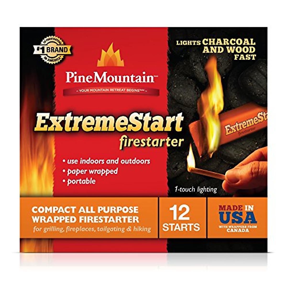 Pine Mountain Firestarters ExtremeStart, 12 Wrapped Fire Starters by Pine Mountain