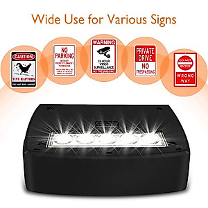 WEILAILIFE Solar Powered Light Outdoor, LED Mini Spotlight with Clip for Security Warning Sign, Wide Capacity, Max 14h Lights for Deck/Yard/Garden/Driveway Security (1 Pack)