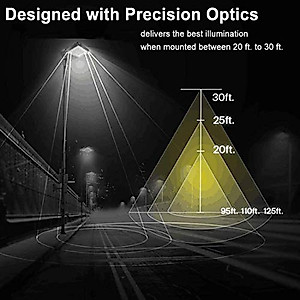 LEDMO LED Parking Lot Lights 19500LM - [500W HID/HPS Replacement] Adjustable LED Shoebox Street Pole with Dusk to Dawn Photocell 4 Pack Commercial Area Yard Lighting 5000K