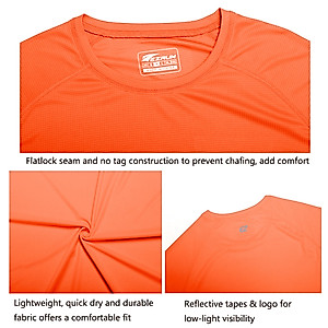Men's Dry Fit Moisture Wicking Athletic T-Shirt Short Sleeve Workout Running Shirts for Men (Orange,5XL)