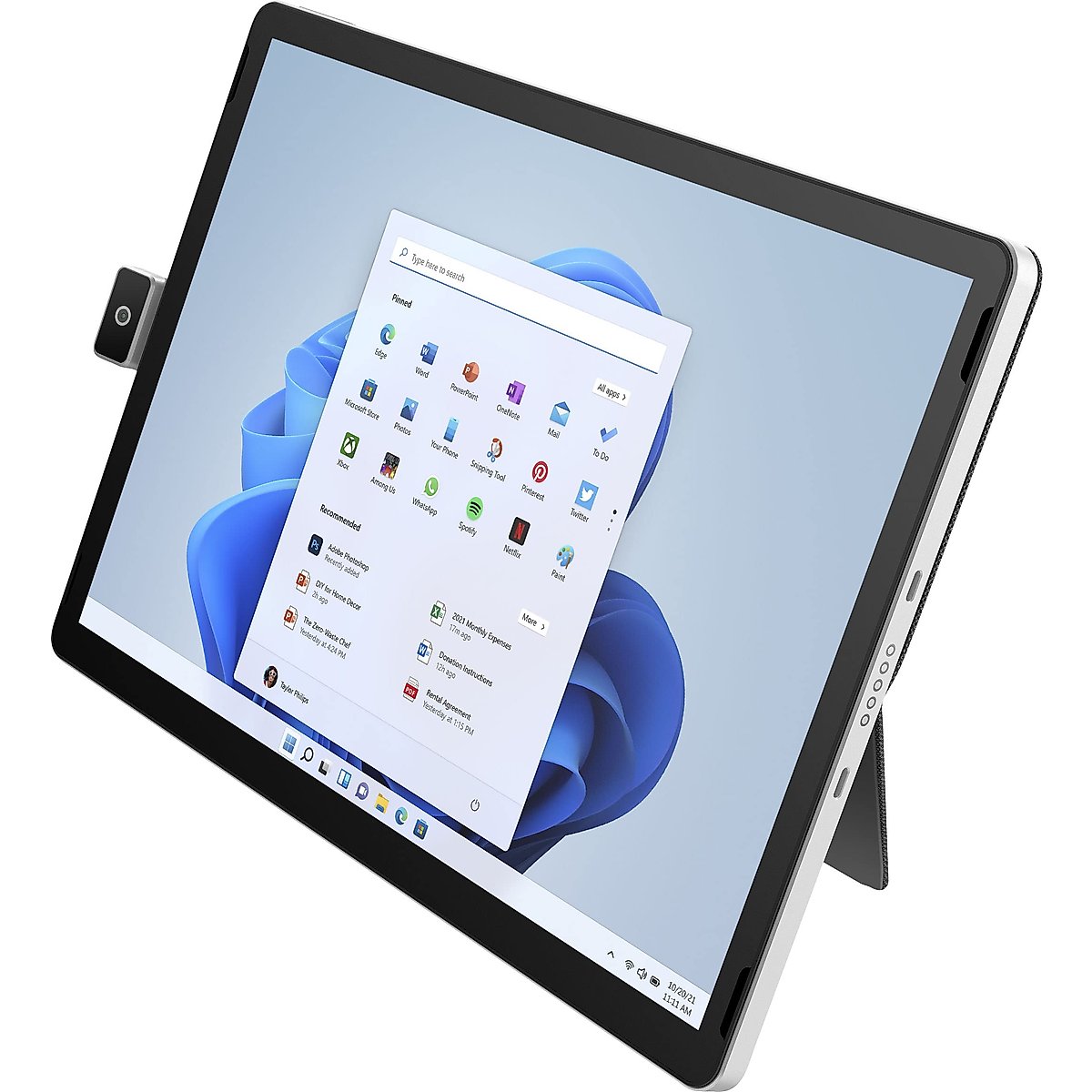 HP 11-inch Tablet 2 in 1 Touchscreen 2.1K IPS Intel Pentium Silver 4GB LPDDR4X 128GB SSD MicroSD Card Reader USB Type-C 13MP Webcam, WiFi, Bluetooth, Windows 11 Home S, Silver, 11m-be0023dx (Renewed)