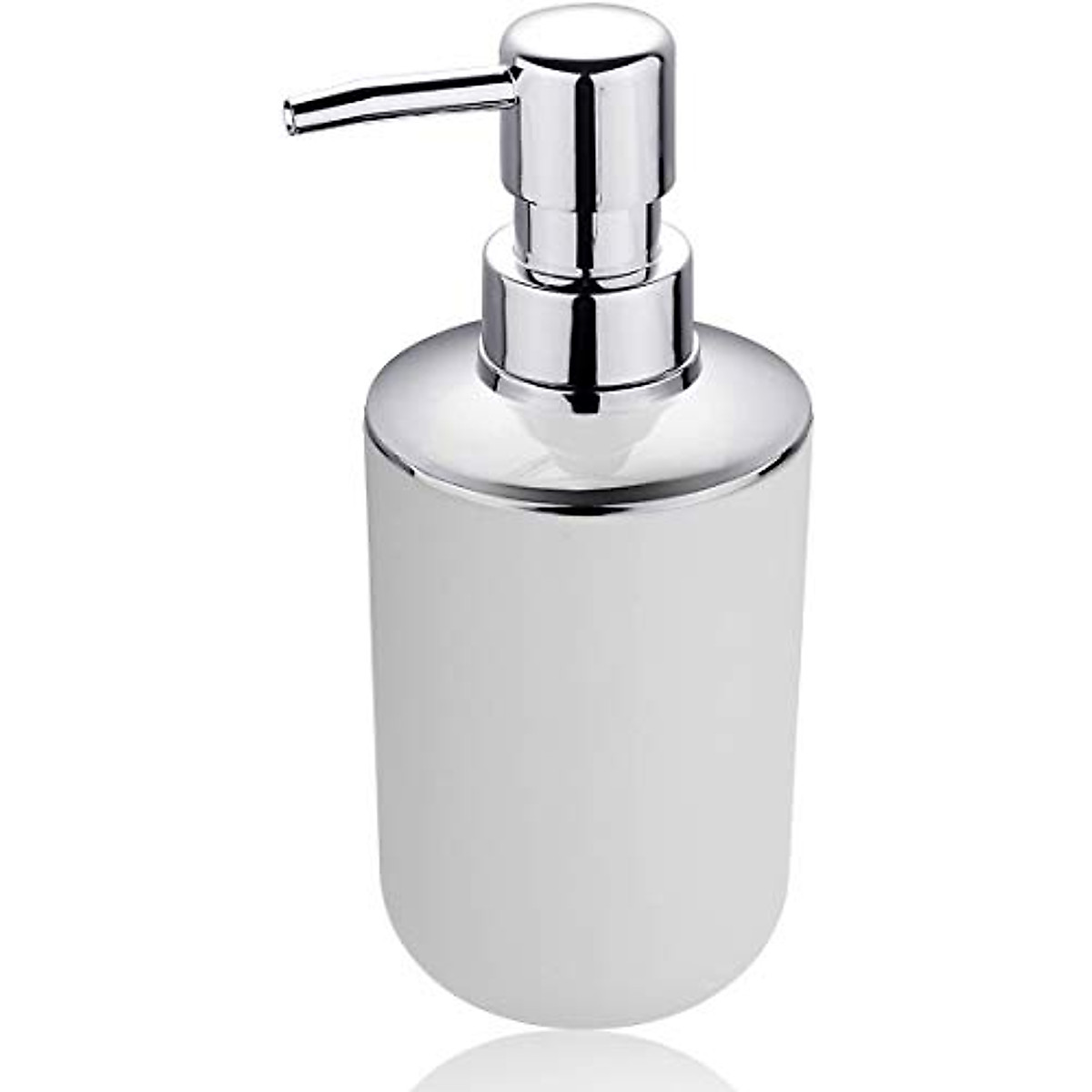 6 Pcs Plastic Bathroom Accessory Set Luxury Bath Accessories Bath Set Lotion Bottles, Toothbrush Holder, Tooth Mug, Soap Dish, Toilet Brush, Trash Can, Rubbish Bin (White)