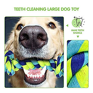 Large Dog Chew Toys, Tough Dog Toys for Aggressive Chewers Large Breed,Heavy Duty Dental Dog Rope Toys Kit for Medium Dogs,5 Knots Indestructible Dog Toys, Cotton Puppy Teething Chew Tug Toy Set of 9