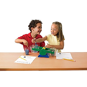 hand2mind Plastic Bucket Balance for Kids Ages 5-8, Hands-On Way to Learn About Weight and Measurement, 2 Clear 1/2 Liter Buckets with Spouts for Easy Pouring (Set of 1)