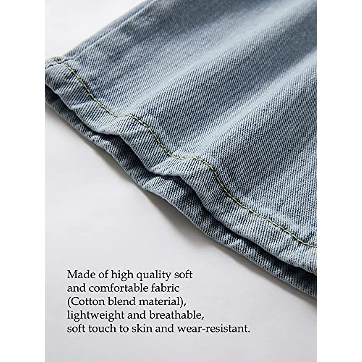 LQI Women's High Waist Baggy Boyfriend Jeans Distressed Wide Leg Denim Pants Blue