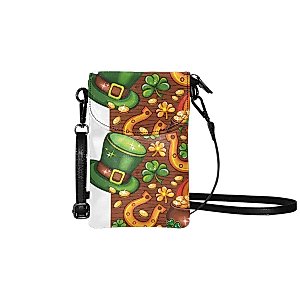 InterestPrint Womens PU Leather Crossbody Shoulder Bag Cell Phone Purse Travel Wallet St Patrick
