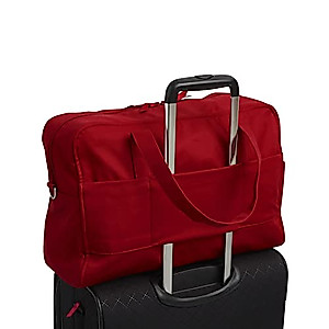 Vera Bradley Women's Cotton Weekender Travel Bag, Cardinal Red - Recycled Cotton, One Size