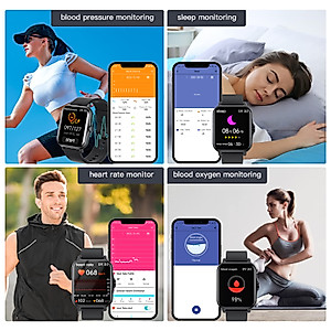 ANDFZ Smart Watch(Receive & Dial), 2023 Newest 1.85" TFT HD Full Touch Screen, Smart Watch for Men Women, SmartWatchs with Health Tracker/Fitness Tracker/Call/Text/AI Voice Assistant