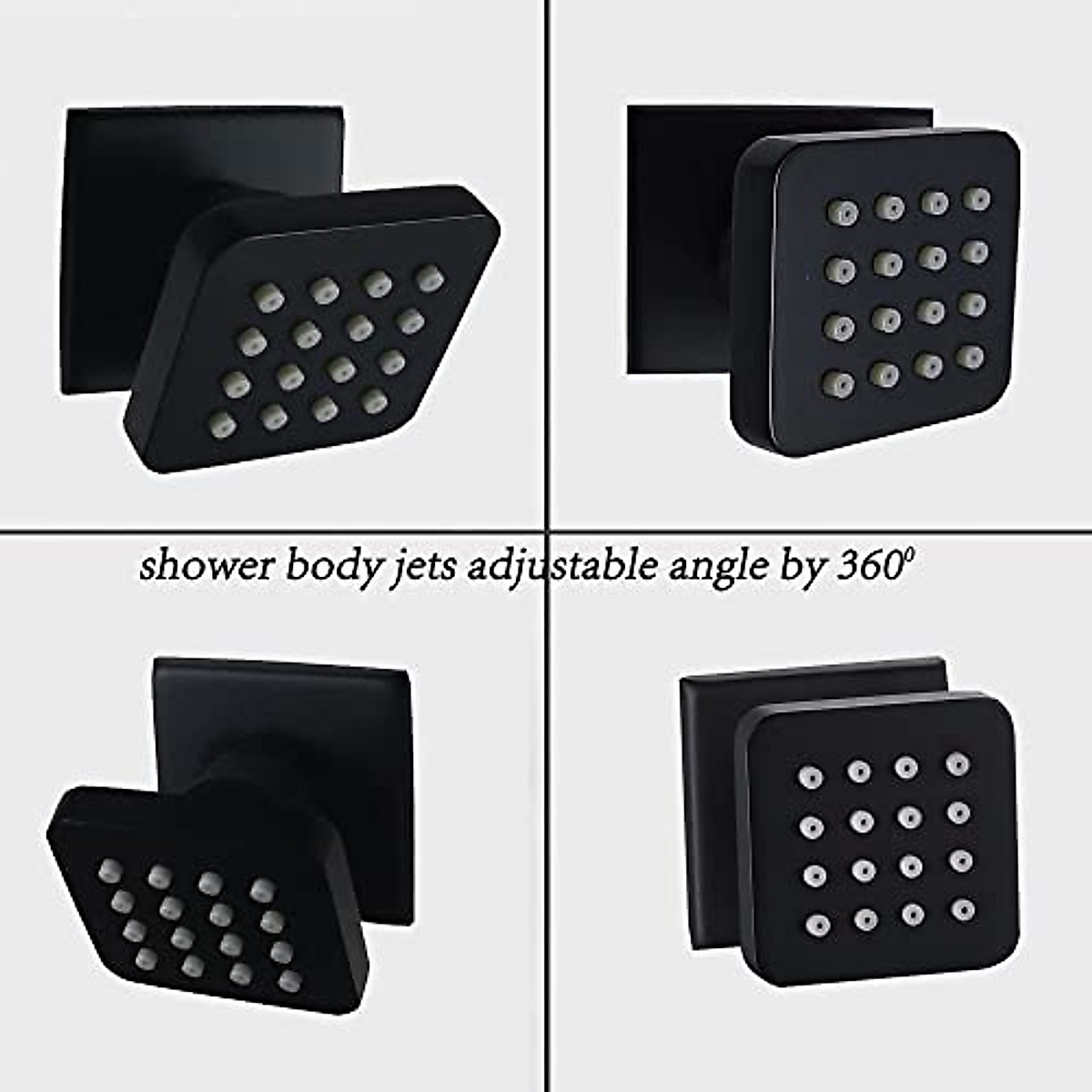 2 Inch Brass Shower Body Sprayer Jets for Bathroom Accessories NPT 1/2” Matte Black DSJ02BR02-B