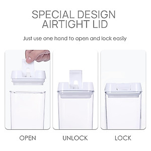 Vtopmart Airtight Food Storage Containers, 12 Pieces BPA Free Kitchen Pantry Plastic Containers with Easy Lock Lids for Cereal, Spaghettie Organizer and Storage, Include 24 Labels