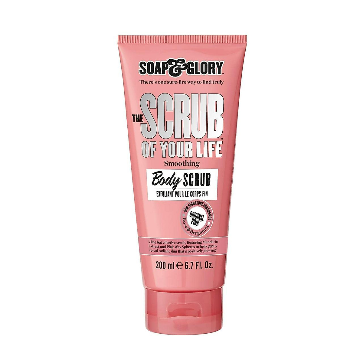 Soap & Glory Original Pink The Scrub Of Your Life Exfoliating Body Scrub - Smoothing & Buffing Body Scrub - Rose & Bergamot Body Polish - Brightening Body Scrub with Shea Butter & Vitamin E (200ml)