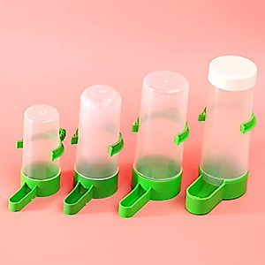 Scicalife 10PCS Bird Water Dispenser for Cage - Birds Feeder Drinker Waterer Clip with Automatic Drinking Water Sprinkler Proof Bird Cup for Parrots Budgie Cockatiel Lovebirds L
