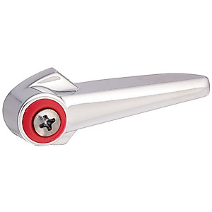 T&S Brass, 001637-45, Hot Lever Handle with Red Index and Screw, Chrome