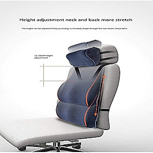 Odekai Lumbar Support Pillow, Memory Foam Back Cushion Pillow for Office Chair, Car, Wheelchair,Ergonomic Orthopedic Backrest with Adjustable Strap & airbag - Washable Cover