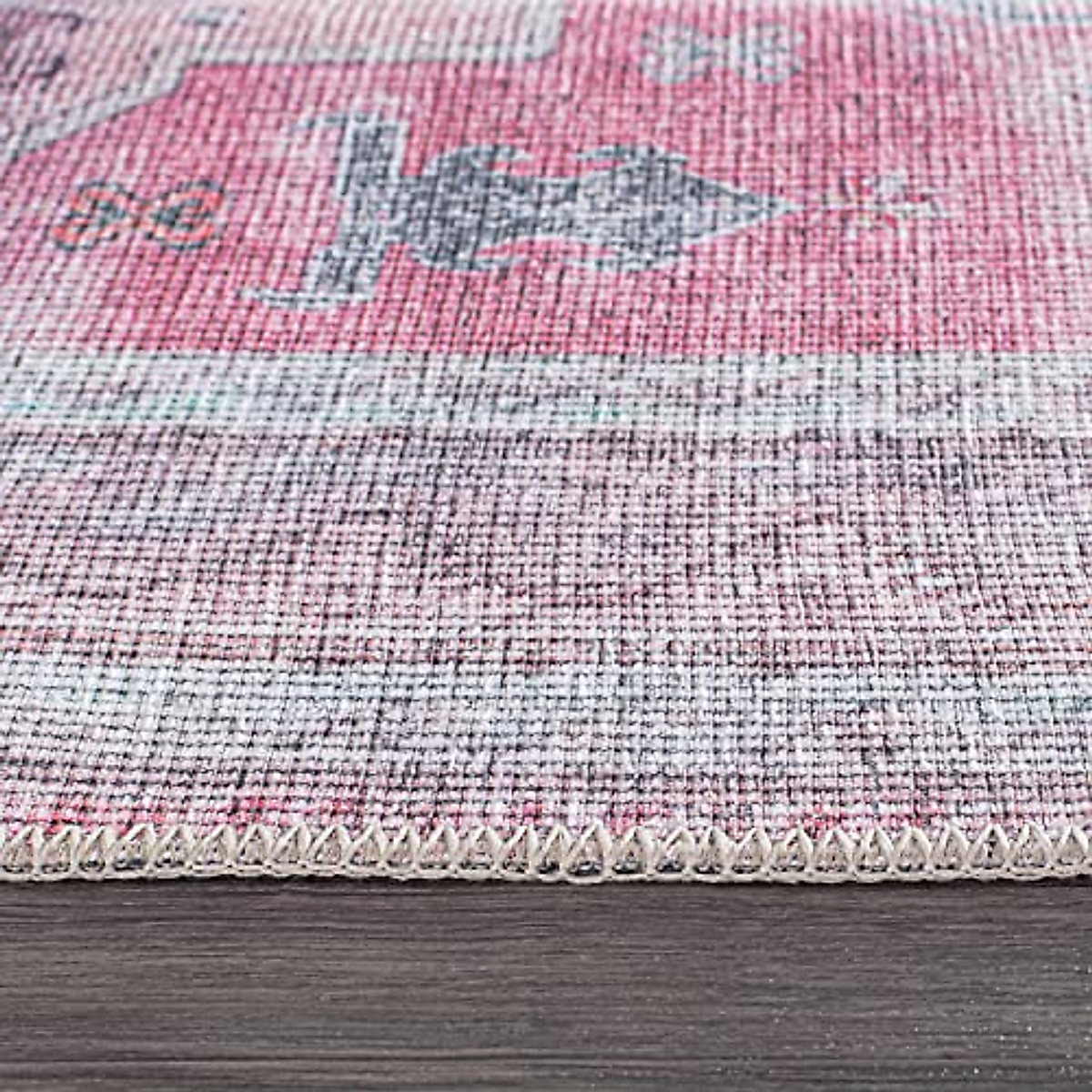 Rugshop Distressed Transitional Bohemian Stain Resistant Flat Weave Eco Friendly Premium Recycled Machine Washable Area Rug 2'1"x3' Multi