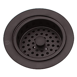 Westbrass CO2196-12 Combo Pack 3-1/2" Post Style Large Basket Strainer and Extra-Deep Collar Kitchen Sink Waste Disposal Flange with Stopper, Oil Rubbed Bronze