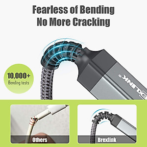 BrexLink USB 2.0 Printer Cable10ft, A-Male to B-Male Printer Cord, Durable Nylon Braided High Speed Scanner Fax Cord Compatible with HP, Canon, Dell, Epson, Lexmark, Xerox, Samsung (Grey)