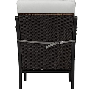 BPS Outdoor Chair Cushion 45''L x 21''W x 4.3''H Patio Furniture Seat Cushion Olifen Fabric Slipcover Sponge Foam - Set of 4