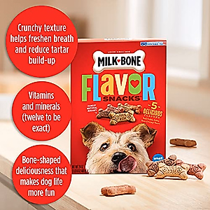 Milk-Bone Flavor Snacks Small Dog Biscuits, Flavored Crunchy Dog Treats, 7 Pound Box